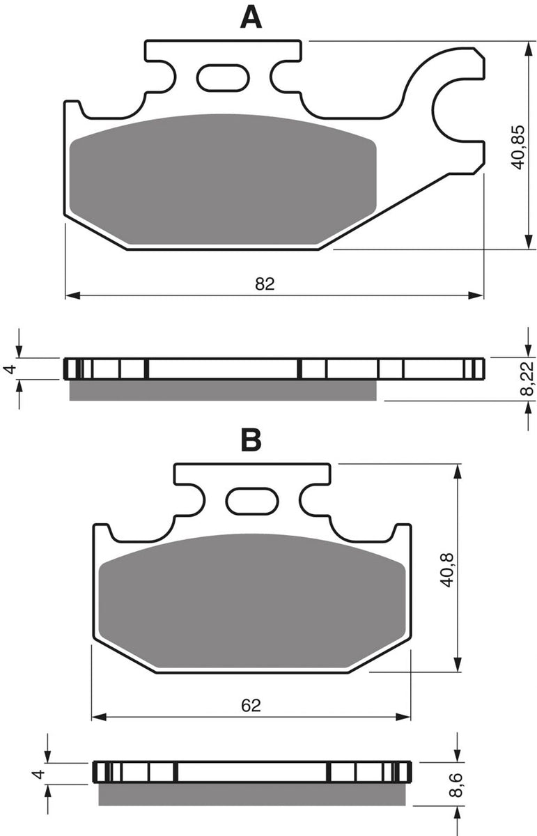 Goldfren AD Brake Pads: AD373 ≈ FA413 / FDB2307SG / SBS835 – Square ...